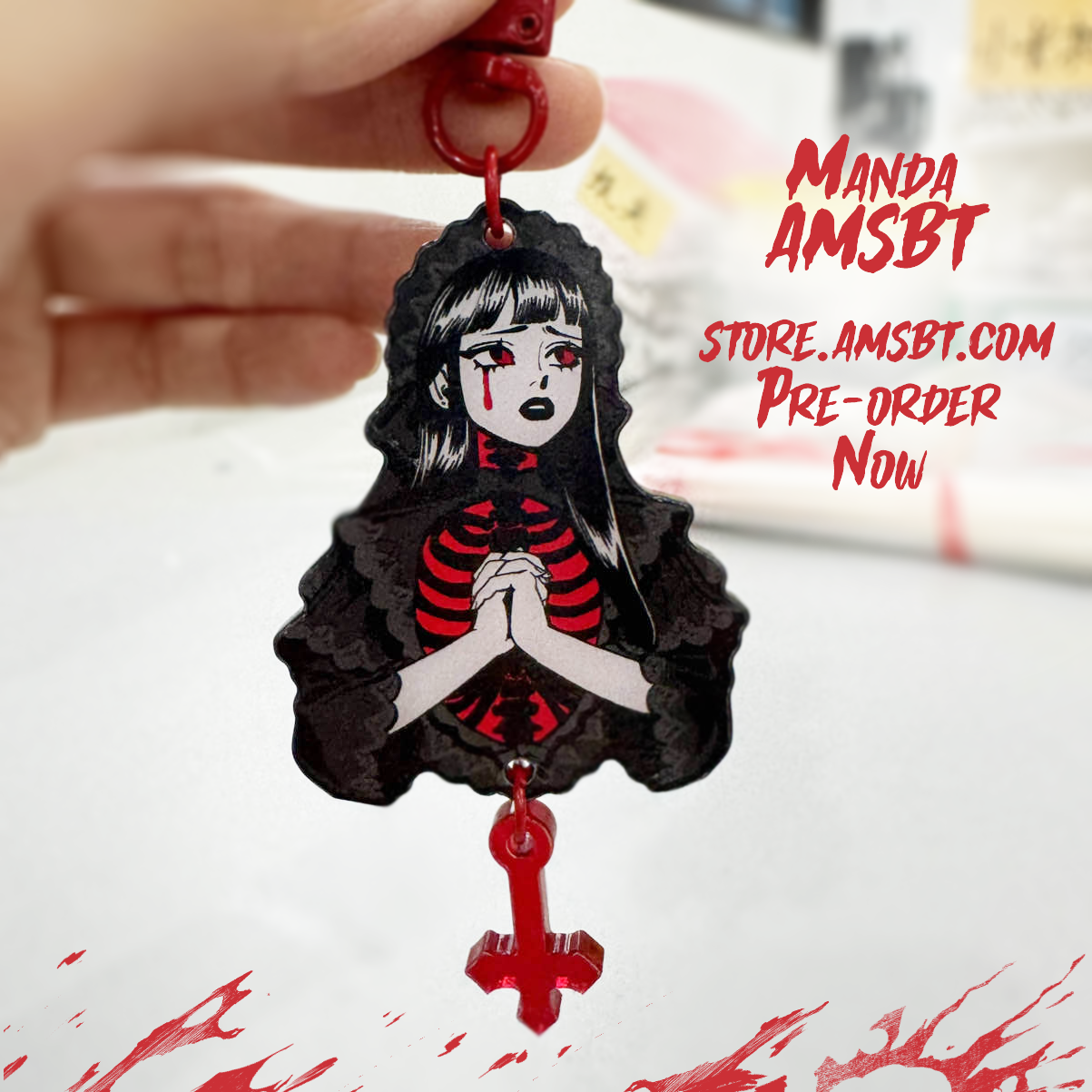 Goth Prayer Acrylic Charm – Manda AMSBT
